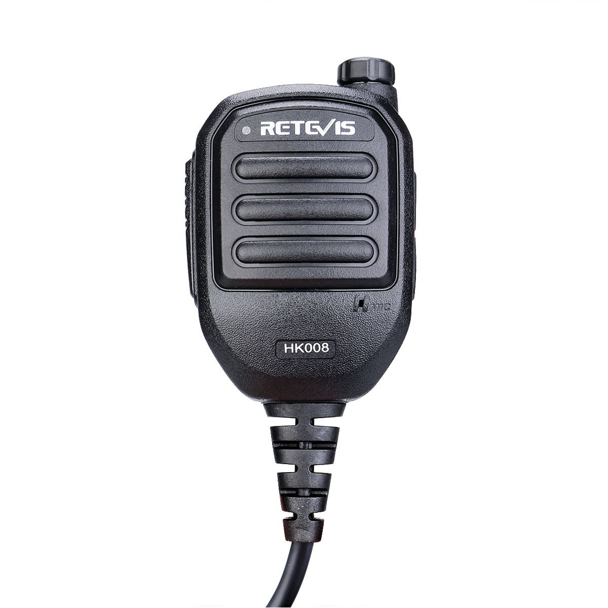 Retevis 2-Pin Active Speaker Mic with Adjustable Volume Knob