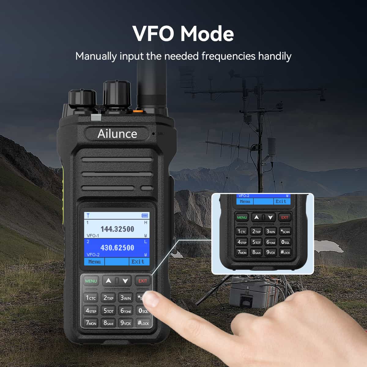 Retevis Ailunce HA1UV IP67 Long Range UHF VHF Dual Band Two Way Radio