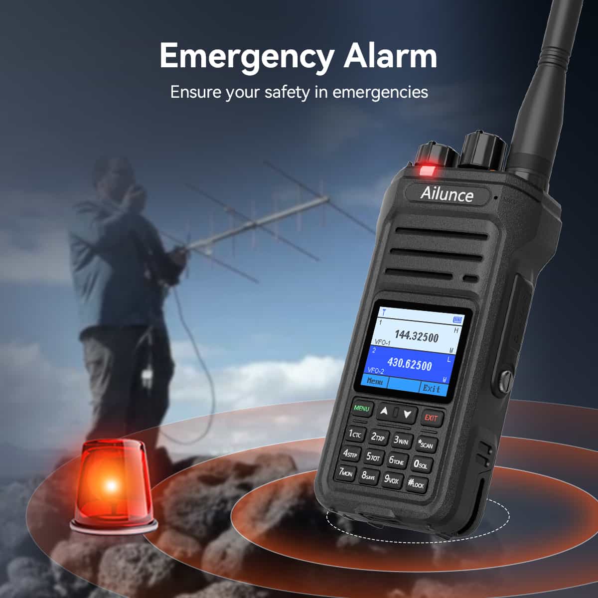 Retevis Ailunce HA1UV IP67 Long Range UHF VHF Dual Band Two Way Radio