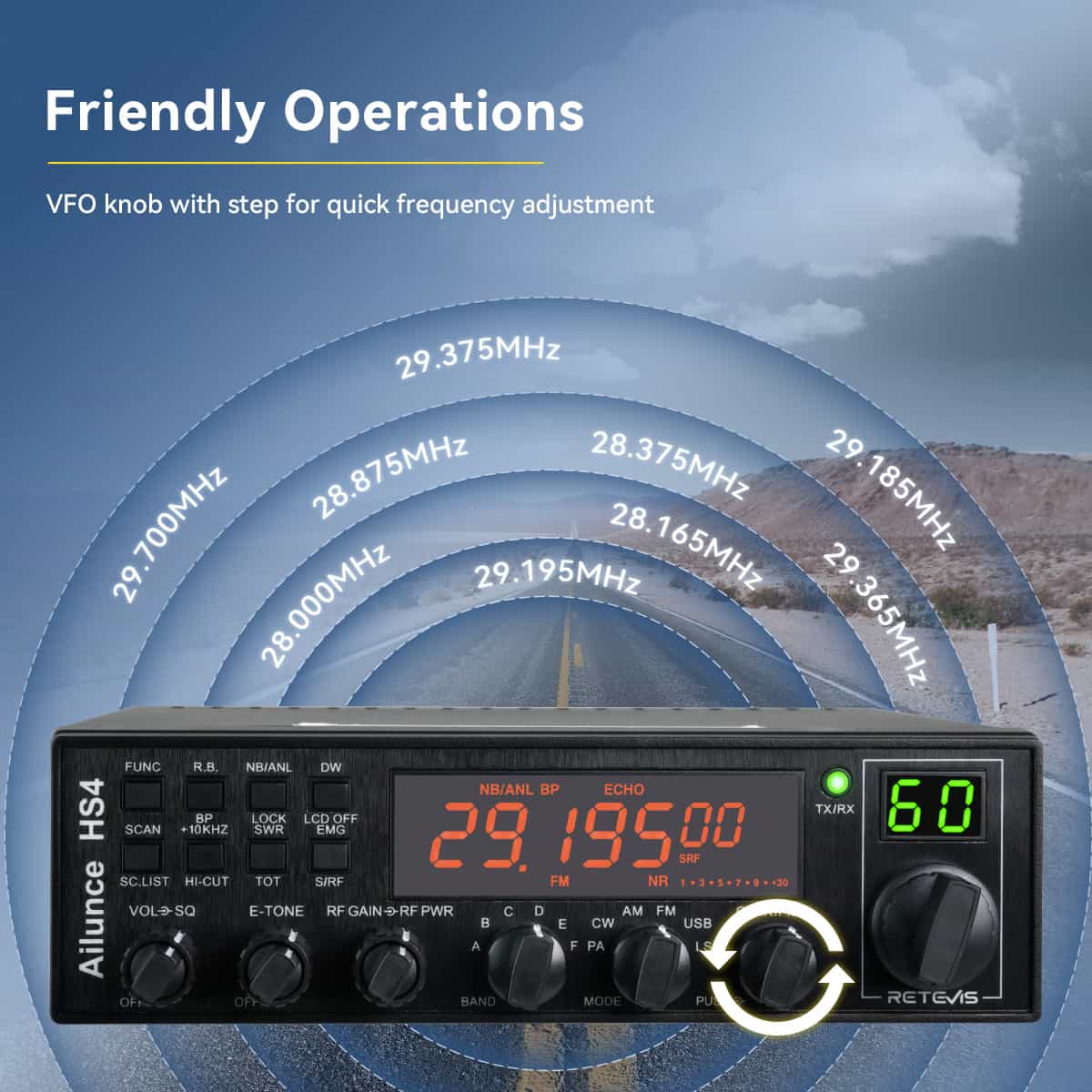 Retevis Ailunce HS4 10 Meter SSB Ham Radio AM/FM/PA/ Mobile HF ...