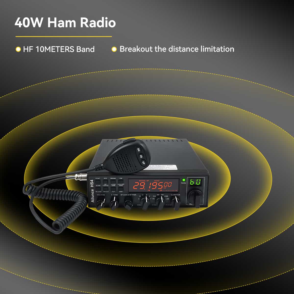 Retevis Ailunce HS4 10 Meter SSB Ham Radio AM/FM/PA/ Mobile HF ...
