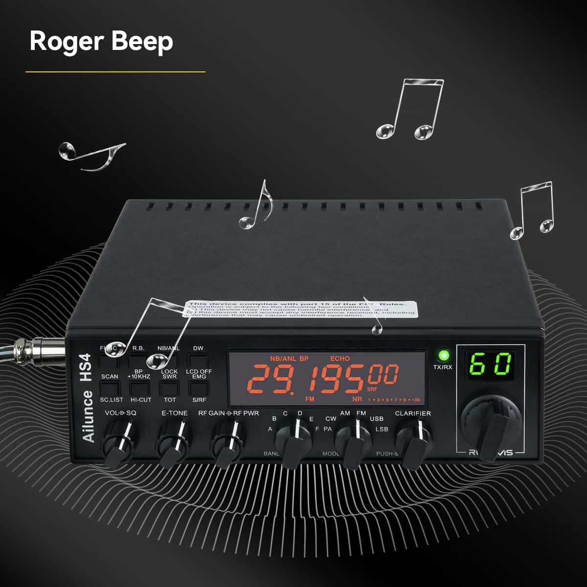 Ailunce HS4 10 Meter SSB Ham Radio AM/FM/PA/USB/LSB/CW Mobile Transceiver