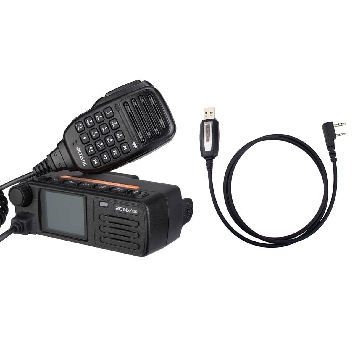 Retevis RT73 Dual Band Mini DMR Mobile Radio 20W Car Radio Station GPS