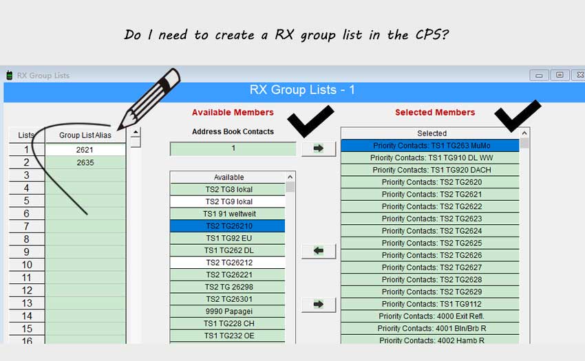 Do I need to create a RX group list in the CPS? Ailunce